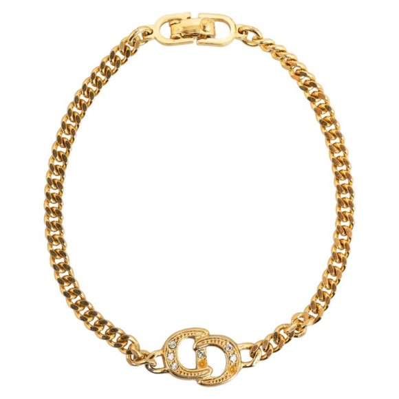 Dior | Jewelry | Christian Dior Dior Chain Bracelet Gold Plated Ladies ...